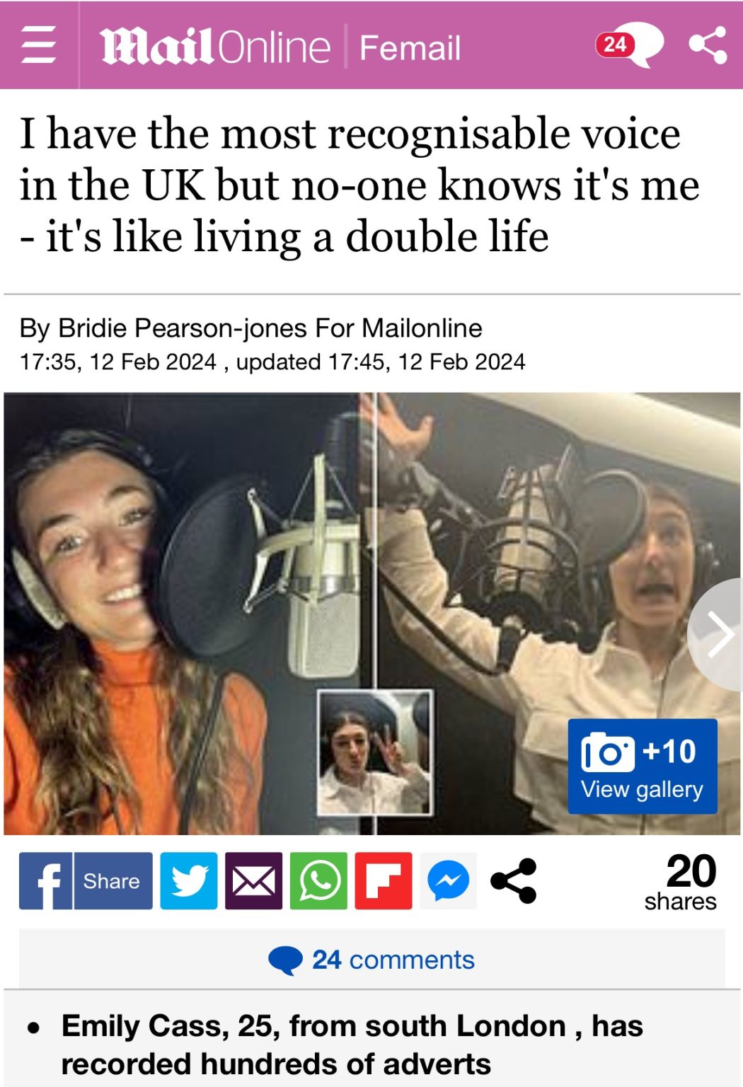 Emily Cass | Voicing all sorts