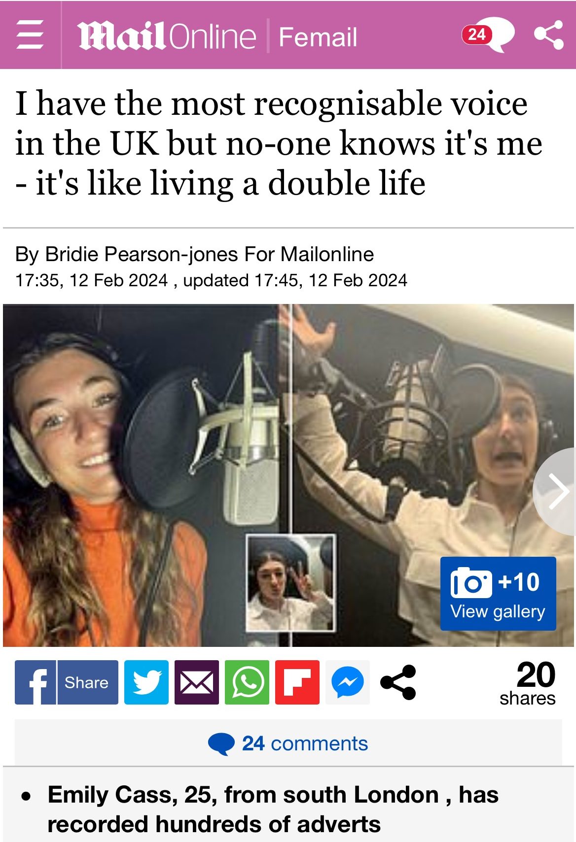 Emily Cass | Voicing all sorts